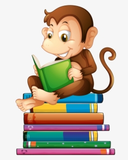 Clip Art Monkey Reading Clipart - Monkey Reading A Book Clipart , Free ...