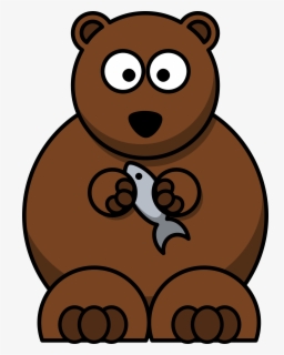 Bear Clipart Eats Fish - Bear With Fish Cartoon , Free Transparent ...