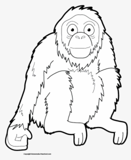 Free Monkey Black And White Clip Art with No Background - ClipartKey