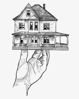 Line Art,monochrome,angle - House Clipart Hand , Free Transparent ...