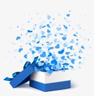 Transparent Blue Large Gift Box Png Clipart - Open Gift Box Png ...
