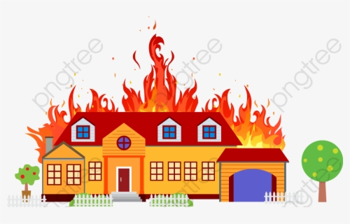 Fire Clipart Safety - Transparent House Fire Clipart , Free Transparent ...