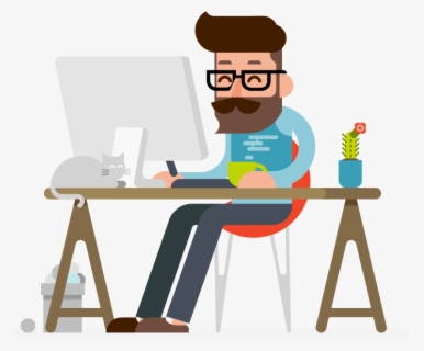 Transparent Working At Desk Clipart - Devops Developer , Free ...
