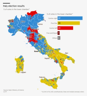 Clip Art Political Map Of Italy - Italian Election Results 2018 , Free ...