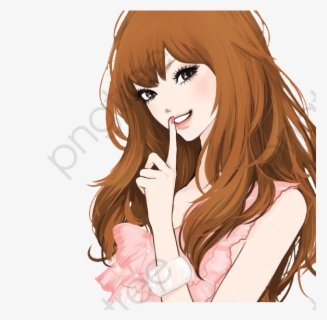 Quiet Clipart Little Girl - Anime Cute Brunette Girl , Free Transparent ...