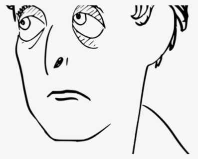 Sad Clipart Eyebrow - Depressed Man Face Drawing , Free Transparent ...