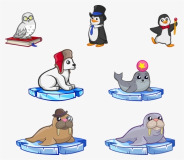 Polar Animals Arctic Bear Vector Cartoon Penguin Clipart - Arctic ...