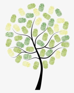 Trees Fingerprints Vector Png - Tree With Handprint Leaves , Free ...