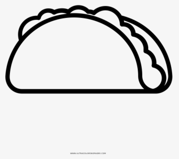 Taco Clipart Outline - Black And White Taco , Free Transparent Clipart - ClipartKey