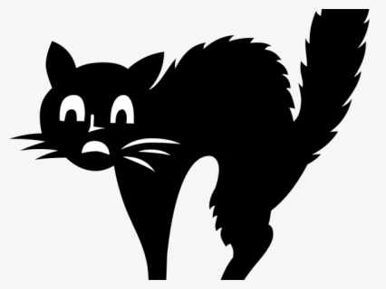 Feline Clipart Cat Silhouette - Scared Cat Transparent Clipart , Free ...
