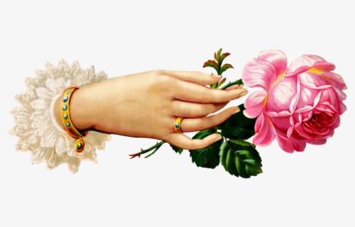 Free Victorian Hand With - Victorian Hand Holding Flower , Free ...