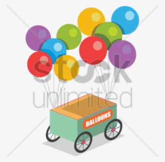 Transparent Wheelbarrow Clipart - Balloon Cart Vector Carnival , Free ...