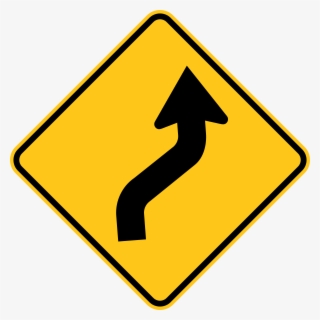 Reverse Curve Right Warning Trail Sign Yellow - School Road Signs Sri ...