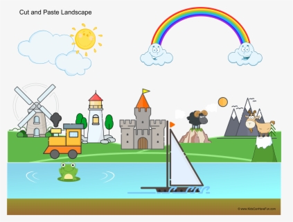 Cut And Paste Landscape Activity For Kids - Landscape Activities For ...