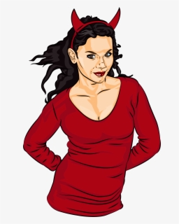 Devil Clipart Lady Devil - Cartoon Female Devil Png , Free Transparent ...