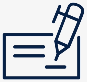 Outline Of Check And Pen - Paper , Free Transparent Clipart - ClipartKey