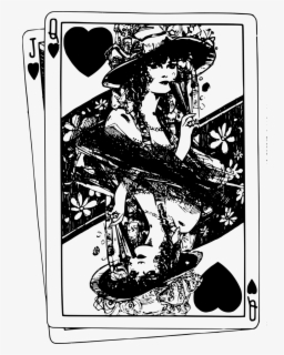 Transparent Queen Clipart - Playing Card Line Drawing , Free ...