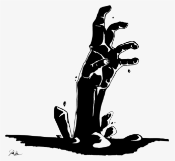 Zombie Clipart Zombie Graveyard - Zombie Hand Clipart Black And White ...