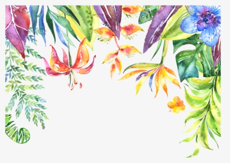 Transparent Caribbean Clipart - Tropical Flower Border Transparent ...