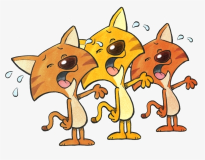 Kittens Clipart Orange Kitten - Three Kittens Cartoons , Free ...