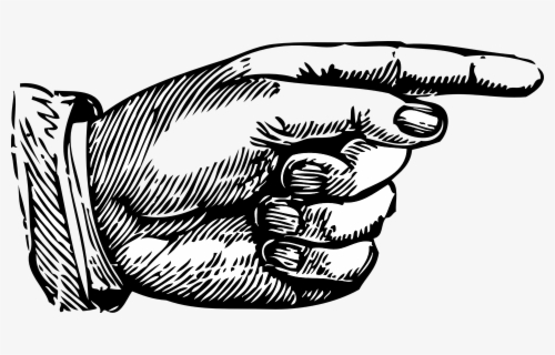 Vintage Pointing Finger - Old Fashioned Pointing Hand , Free ...