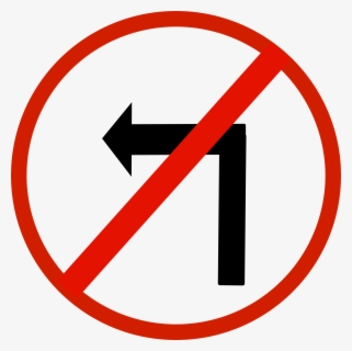 Left Turn Prohibited Sign , Free Transparent Clipart - ClipartKey