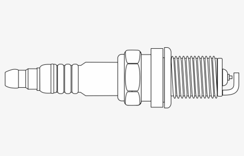 Rectangle,line Art,angle - Drawing Of A Spark Plug , Free Transparent ...