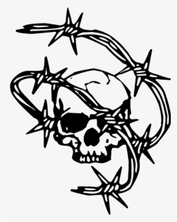 Skull And Barbed Wire Clipart - Skull With Barbed Wire , Free ...