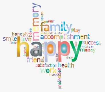 Prismatic Happy Word Cloud - Graphic Design , Free Transparent Clipart ...