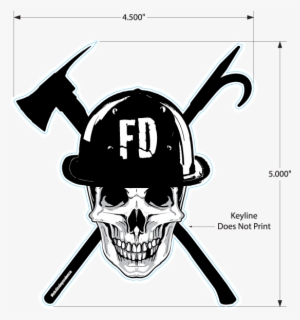 Firefighter Skull Decal - Skull , Free Transparent Clipart - ClipartKey