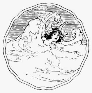 Free Vector Waves Personified Clip Art - Drawing Person In The Ocean ...