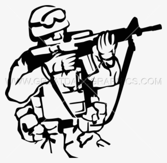 Soldier Pointing Gun Drawing , Free Transparent Clipart - ClipartKey