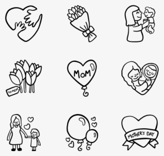 Free Mothers Day Black And White Clip Art with No Background - ClipartKey