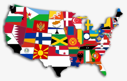 Us States Flag Map , Free Transparent Clipart - ClipartKey