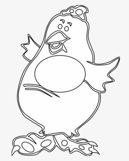 Chick Black White Line Art 555px - Cartoon , Free Transparent Clipart ...