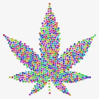 Marijuana Leaf Tiles Clip Arts - Weed Leaf Rainbow Transparent , Free ...