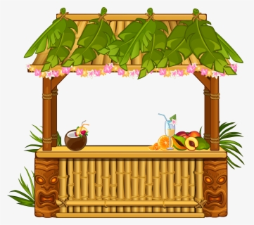 Beach Background Tiki Bar , Free Transparent Clipart - ClipartKey