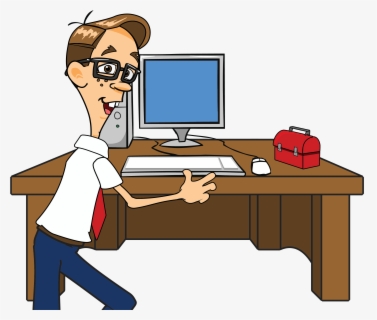 Frustrated Clipart Proper Care Computer - Computer Nerd Cartoon Png ...