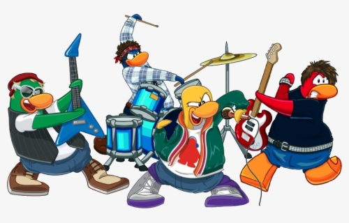 Rock Band Clipart Penguin - Club Penguin Rock Band , Free Transparent ...
