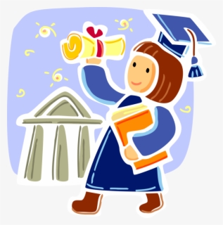 Vector Illustration Of High School, College, University - Graduation ...