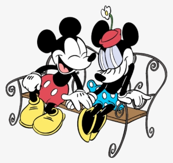 Mickey Mouse And Minnie Mouse Bench , Free Transparent Clipart - ClipartKey