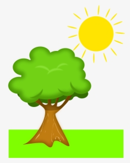 Tree, Sun, Scenery, Nature, Outdoor - Transparent Background Cartoon ...
