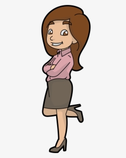 Clip Art Confident Clip Art - Happy Woman Cartoon Png , Free ...