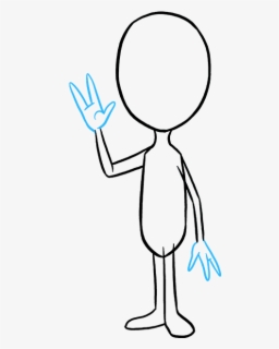 How To Draw An Alien - Line Art , Free Transparent Clipart - ClipartKey