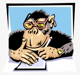 Transparent Chimpanzee Png - Monkey Writing Clip Art , Free Transparent ...