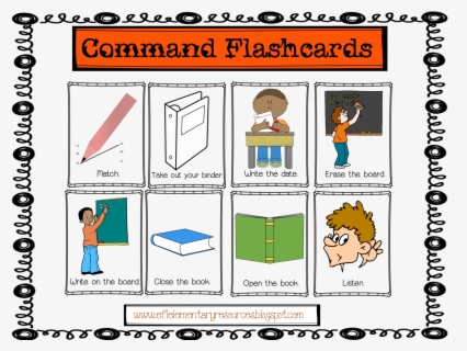 Esl Commands Flashcards Tpt - Classroom Commands , Free Transparent ...