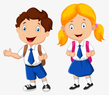 Transparent Cartoon Kids Png - Boy And Girl In School Uniform Clipart ...