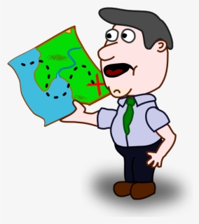 Cartoon Man With A Map , Free Transparent Clipart - ClipartKey