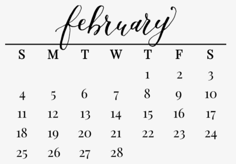 Free February Calendar Clip Art with No Background - ClipartKey