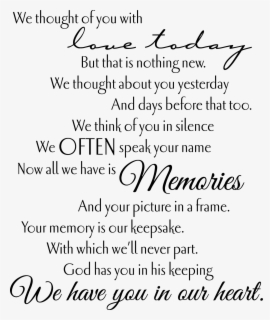 Transparent In Loving Memory Clipart Free - Funeral Poems Transparent ...